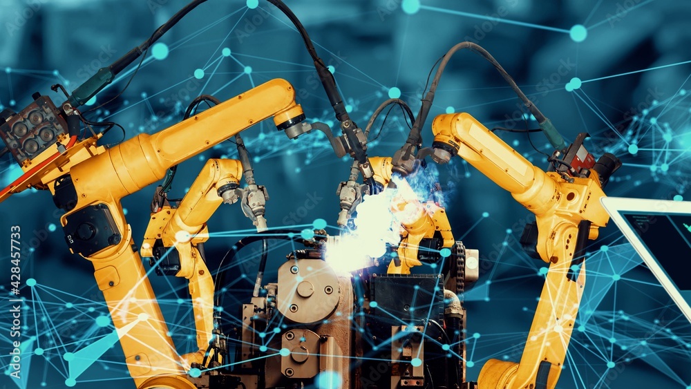 Smart industry robot arms modernization for innovative factory ...