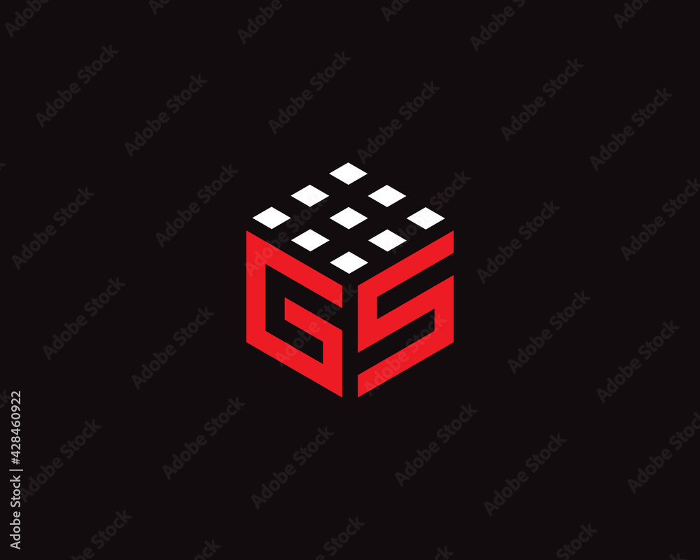 Letter GS logo for technology with cube concept. Property and ...