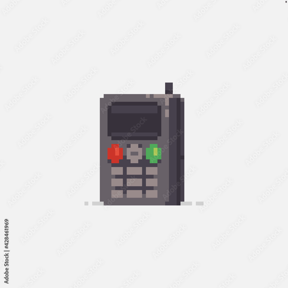 Pixel art retro mobile phone icon isolated on white background Stock ...