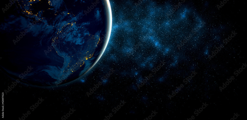 Planet earth globe view from space showing realistic earth surface and ...