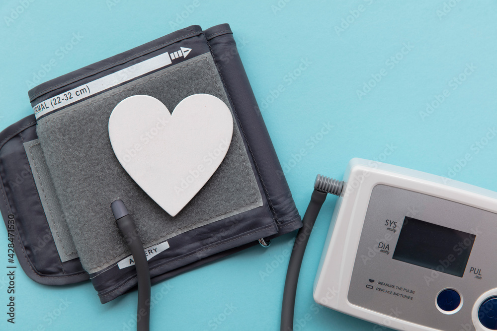 Blood pressure check up monitor to test for heart disease Stock Photo ...