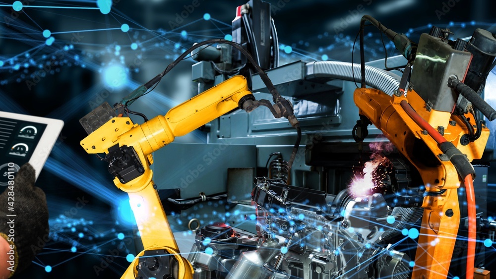 Smart industry robot arms modernization for innovative factory ...