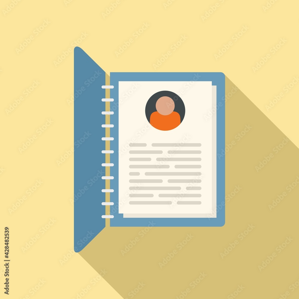 Personal information form icon, flat style Stock Vector | Adobe Stock