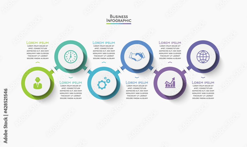 Obraz Business data visualization. timeline infographic icons designed ...