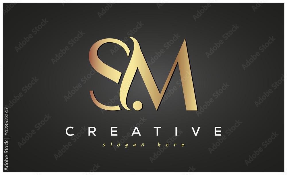 SM creative luxury logo design Stock Vector | Adobe Stock