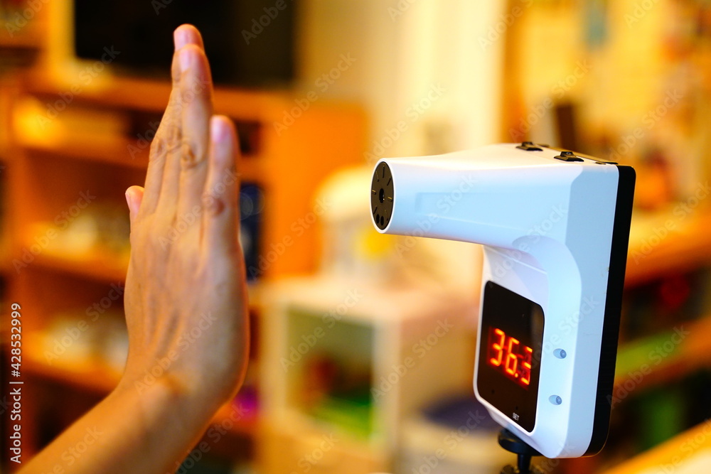 Body and Hand Temperature scanner. Thermal Sensor Technology for Covid ...