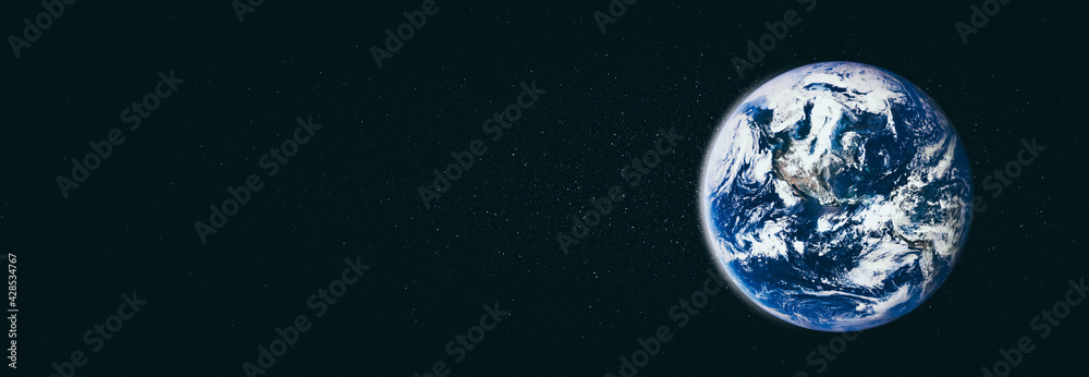 Planet earth globe view from space showing realistic earth surface and ...