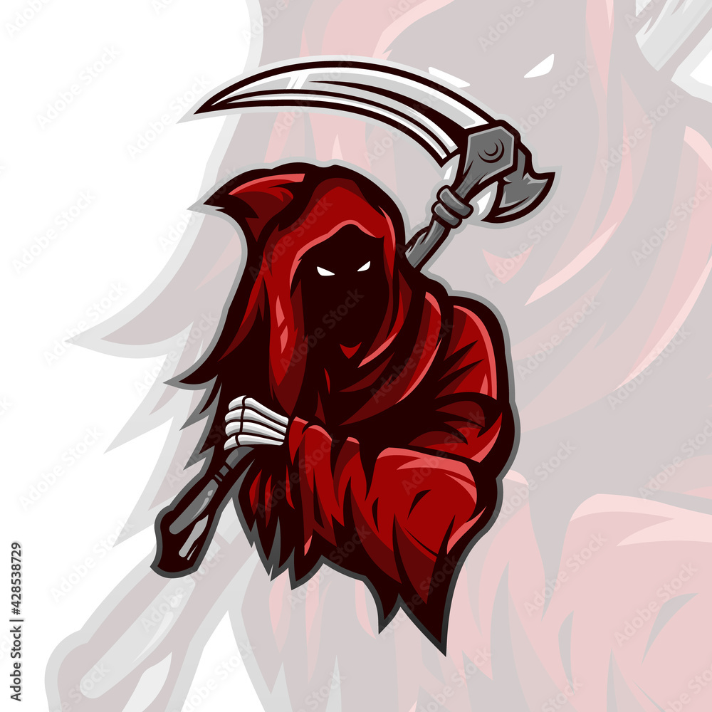 Vector illustration of a death god logo with a sickle Stock Vector ...