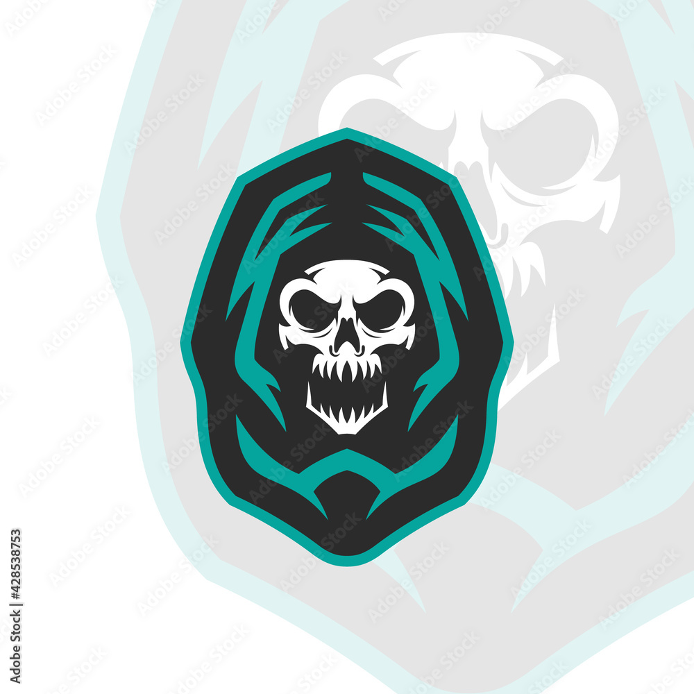 Skull Logo Mascot Vector Illustration Stock Vector | Adobe Stock