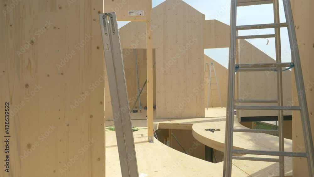 Vídeo do Stock: CLOSE UP: Aluminum ladders are scattered across the ...