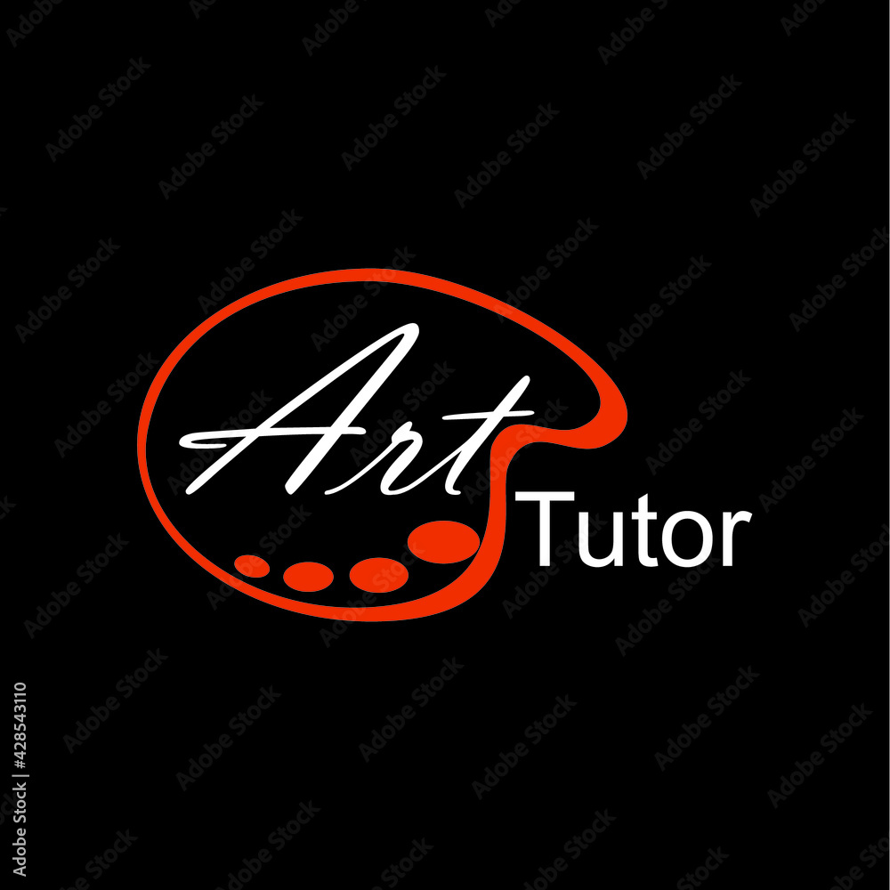vector art tutor logo for painting Stock Vector | Adobe Stock
