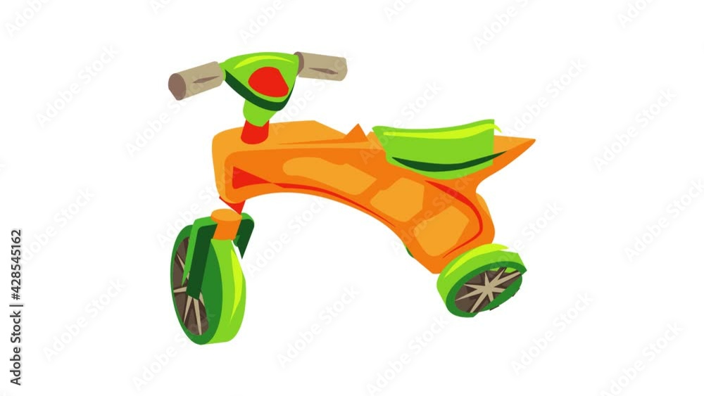 Plastic tricycle icon animation Stock Video | Adobe Stock
