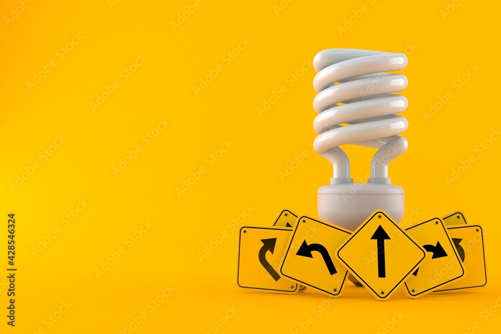 Light bulb with road signs Stock Illustration | Adobe Stock