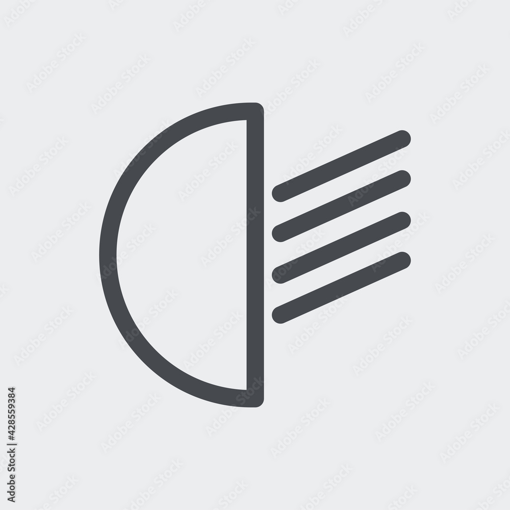 High beam icon isolated on background. Dashboard symbol modern, simple ...