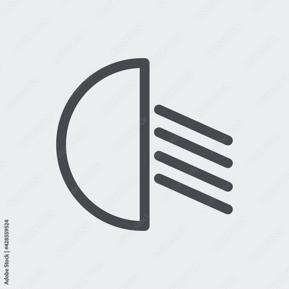 Dipped beam icon isolated on background. Dashboard symbol modern ...