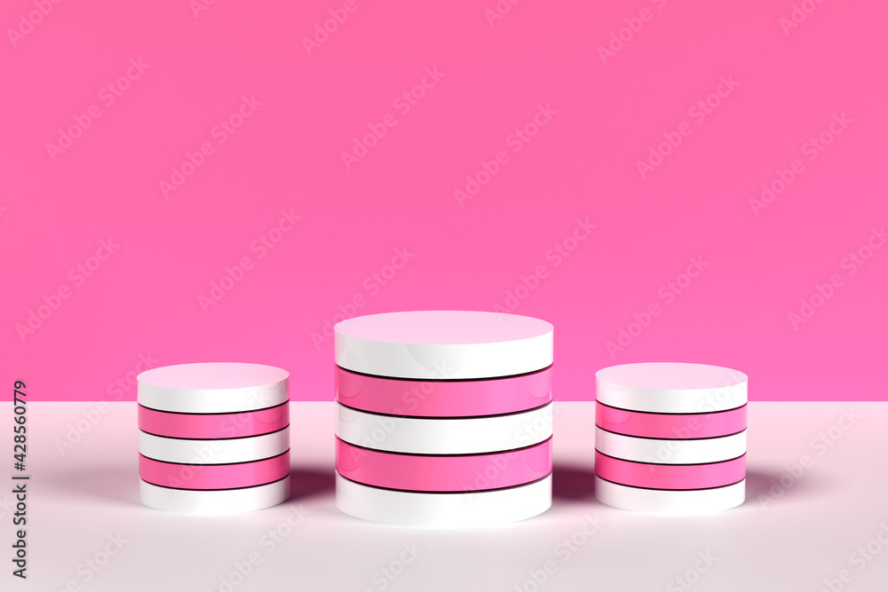 Scène minimaliste avec un podium - trois plateformes composées de ...