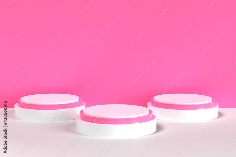 Scène minimaliste avec un podium - trois plateformes composées de ...