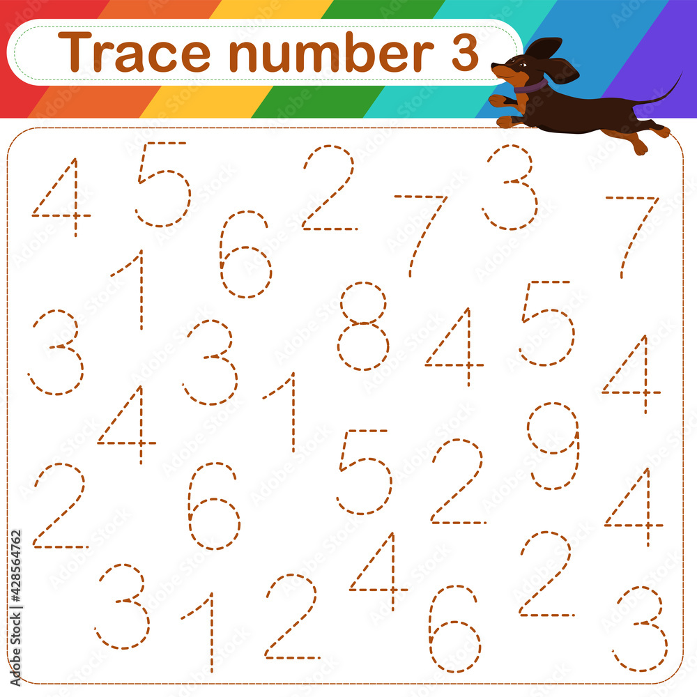 Vector Illustration of activity page for handwriting practice. Learning ...