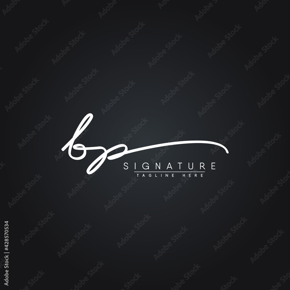 Initial Letter BP Logo - Hand Drawn Signature Style Logo Stock Vector ...