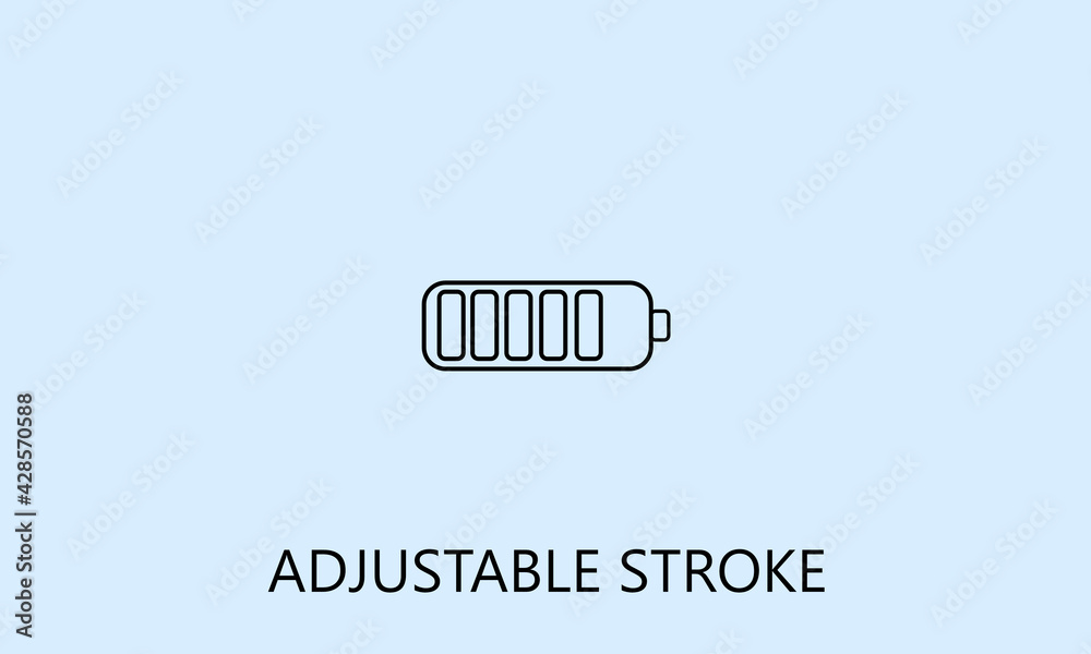 minimalistic full battery icon, logo or symbol with fully ajustable ...