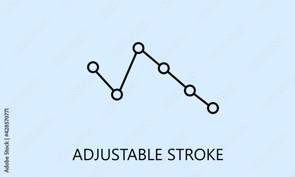 minimalistic down falling chart icon, logo or symbol with fully ...