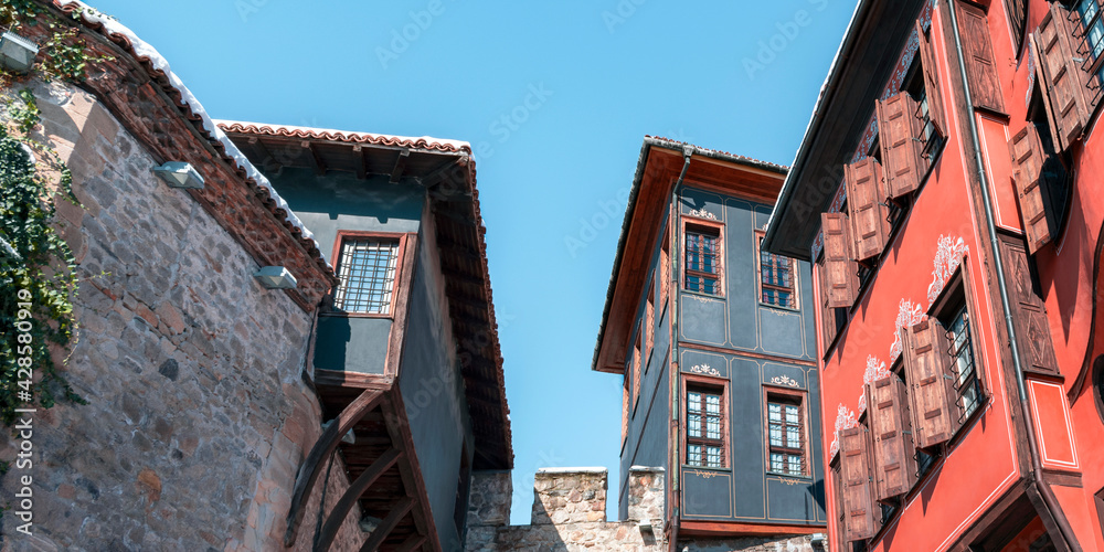 Old Town Plovdiv - Architectural-Historical Reserve. Medieval colorful ...