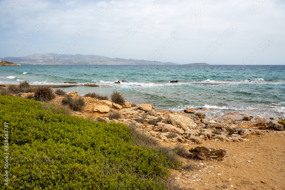 Soros beach on Antiparos Island. A wonderful beach with azure waters ...