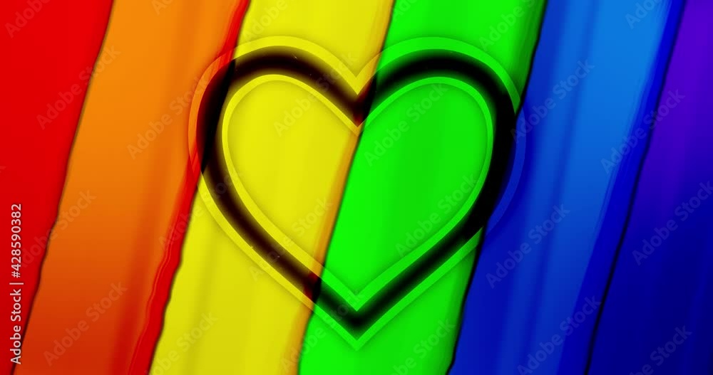 Animated background of fast moving smooth waves in rainbow colors of ...