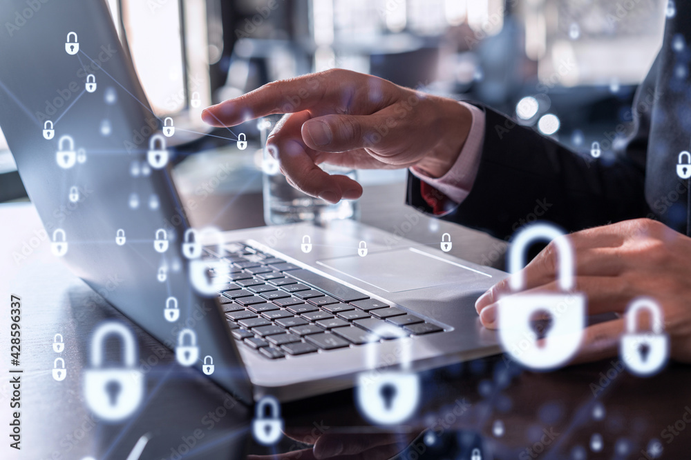 A Programmer Is Typing A Code On Computer To Protect A Cyber Security