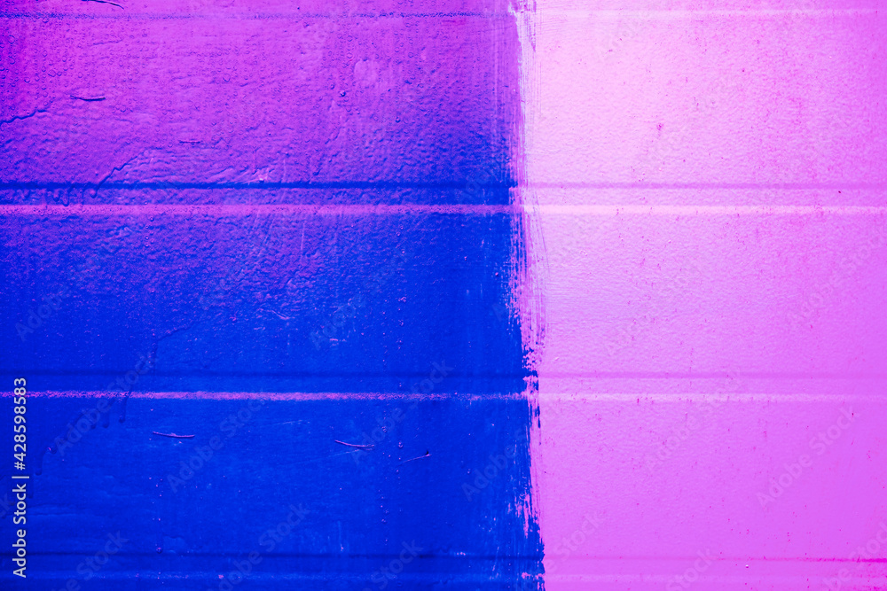 Blue-violet wall with drips of paint. Ultraviolet abstract art. Stock ...