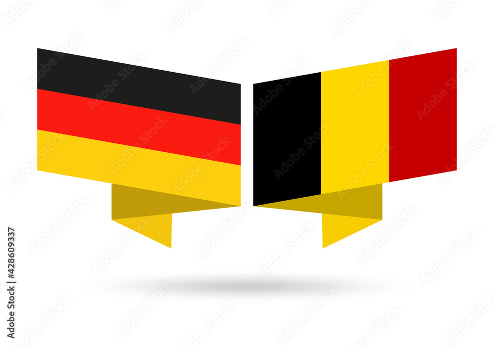 Germany and Belgium flags. German and Belgian national symbols. Vector ...