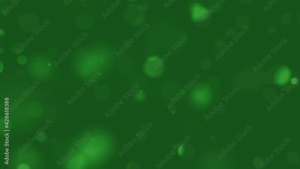 Abstract background with green flying particles of Viruses, bacteria ...