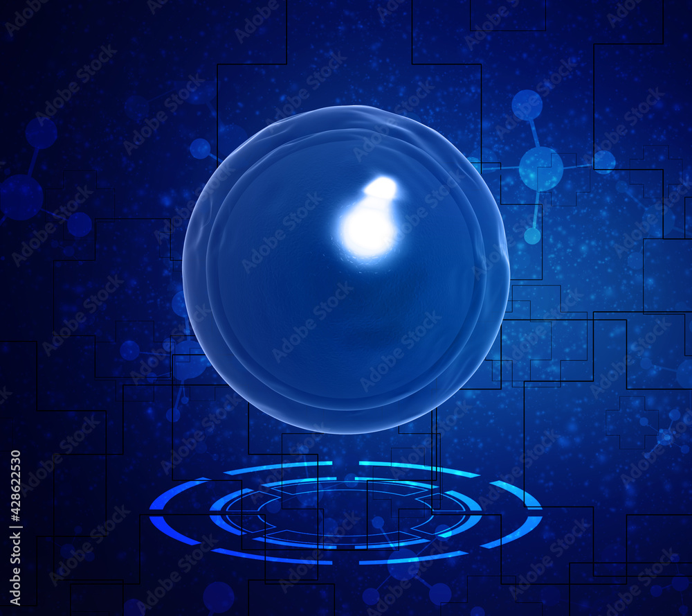 Cell. 3D rendering. Cells under microscope Stock Illustration | Adobe Stock