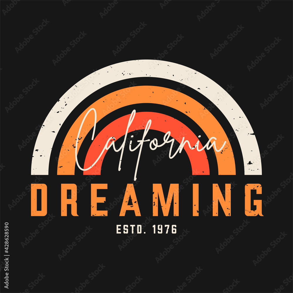 California t-shirt design. Vintage t-shirt design with retro typography ...