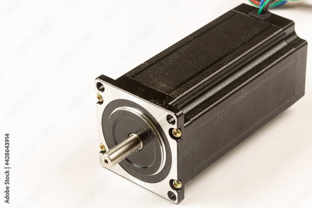 CNC microsteping stepper motor isolated above white background Stock ...