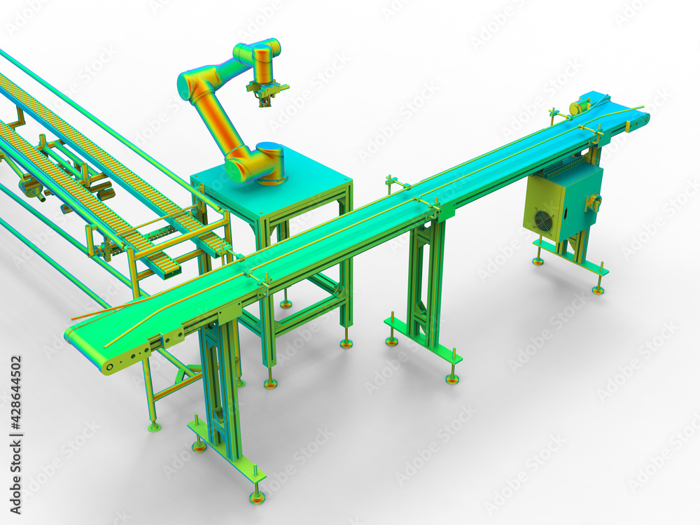 3d Rendering Finite Element Analysis Of A Robotic Arm And A
