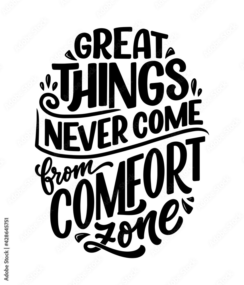 Hand drawn lettering quote in modern calligraphy style about business ...