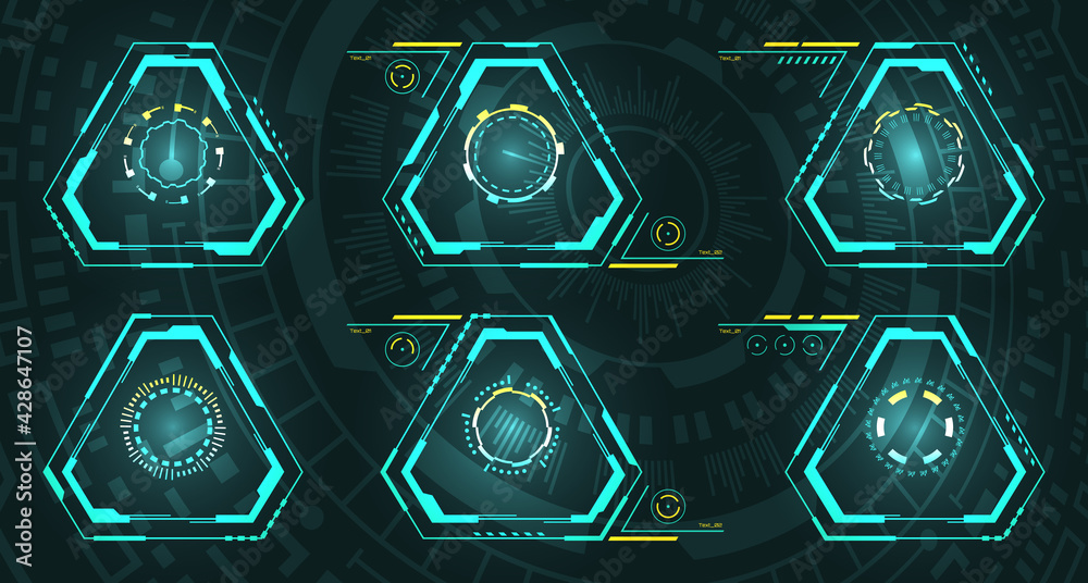 Set Triangle Futuristic Shapes. HUD, Sci-Fi Technology Design Stock ...