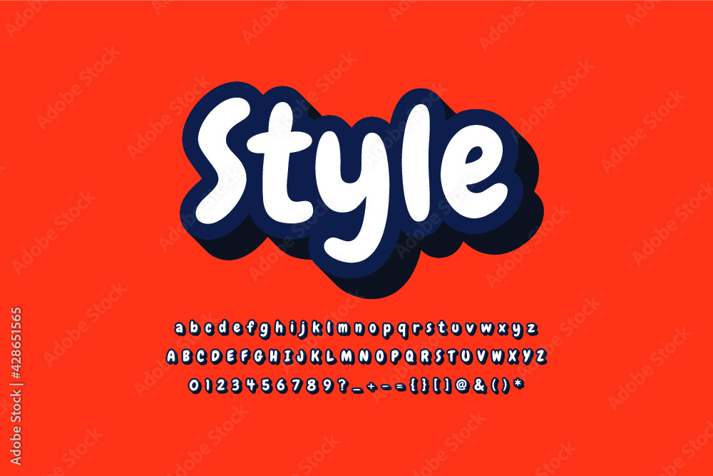 Vector of stylized modern font and alphabet Stock Vector | Adobe Stock