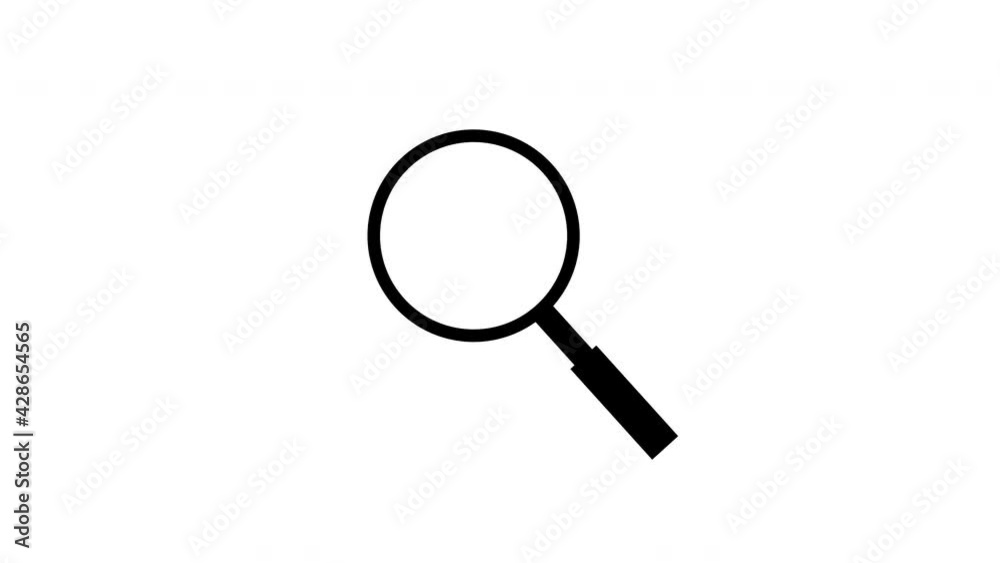Magnifying glass animation icon on transparent background with alpha ...