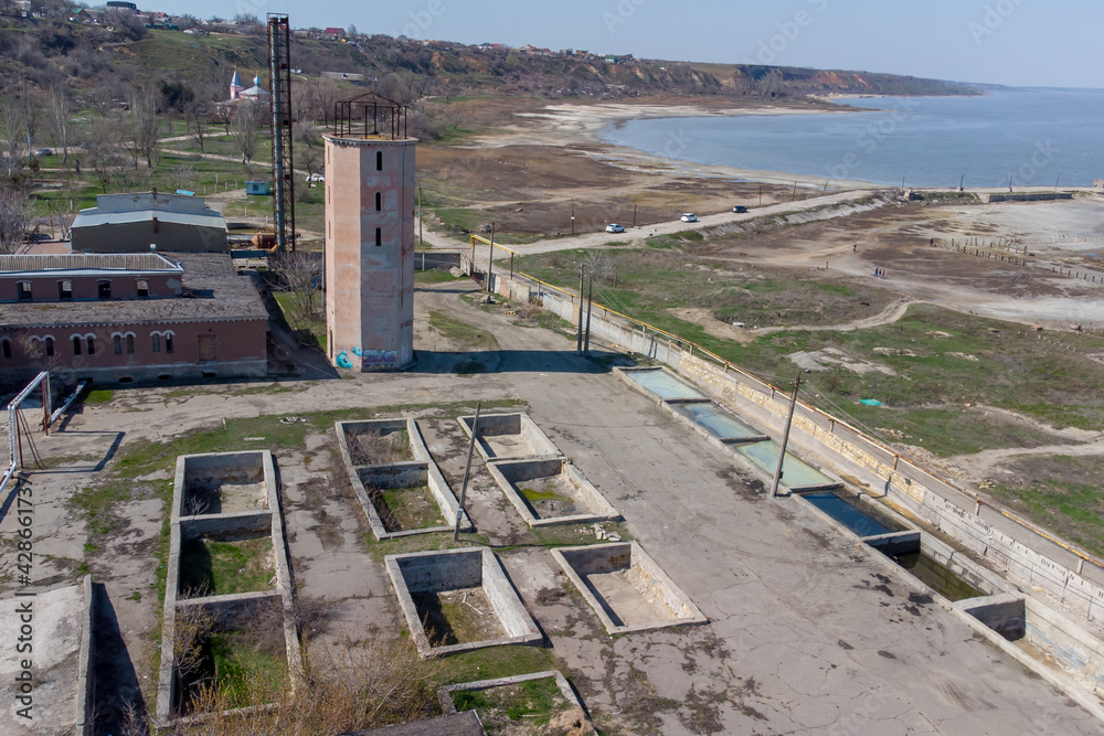 Launched sanatorium Kuyalnik. Ruined buildings built in the 19th ...