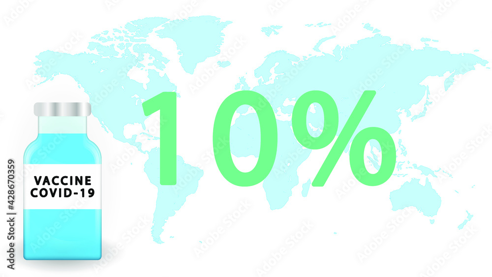 10 percent of vaccinated population.VACCINATION STATISTICS.world map ...