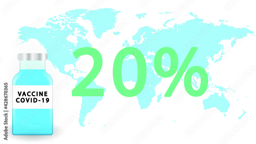 20 percent of vaccinated population.VACCINATION STATISTICS.world map ...