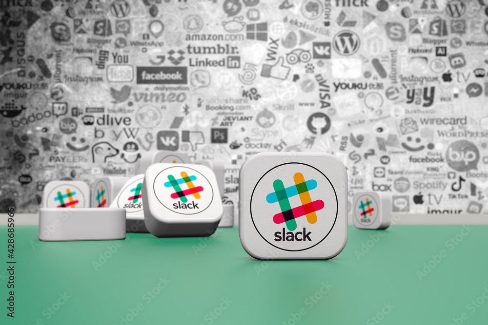 slack, social network background design Stock Photo | Adobe Stock