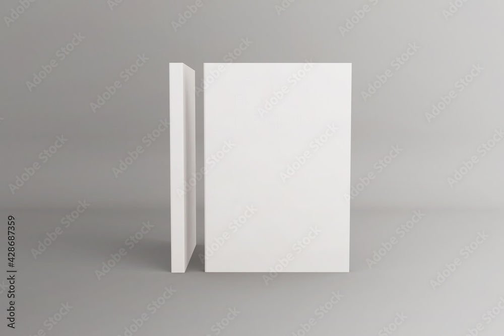 3D Render Front views of the standing softcover book mockup Stock ...