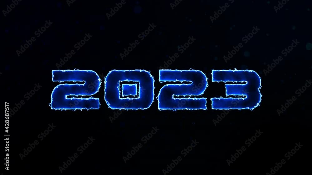 Two thousand twenty-three new year numeric number animation. Lighting ...