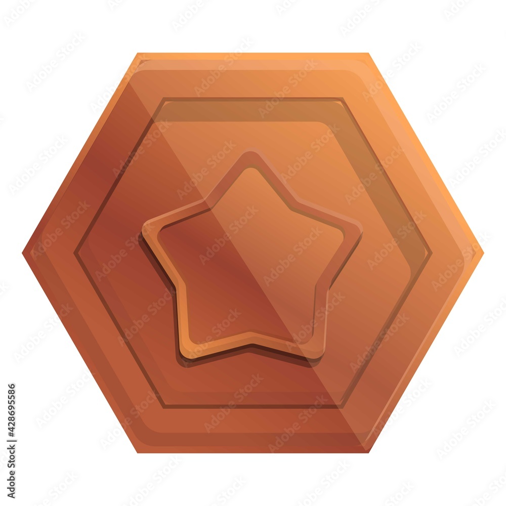 Ranking bronze coin icon. Cartoon of Ranking bronze coin vector icon ...