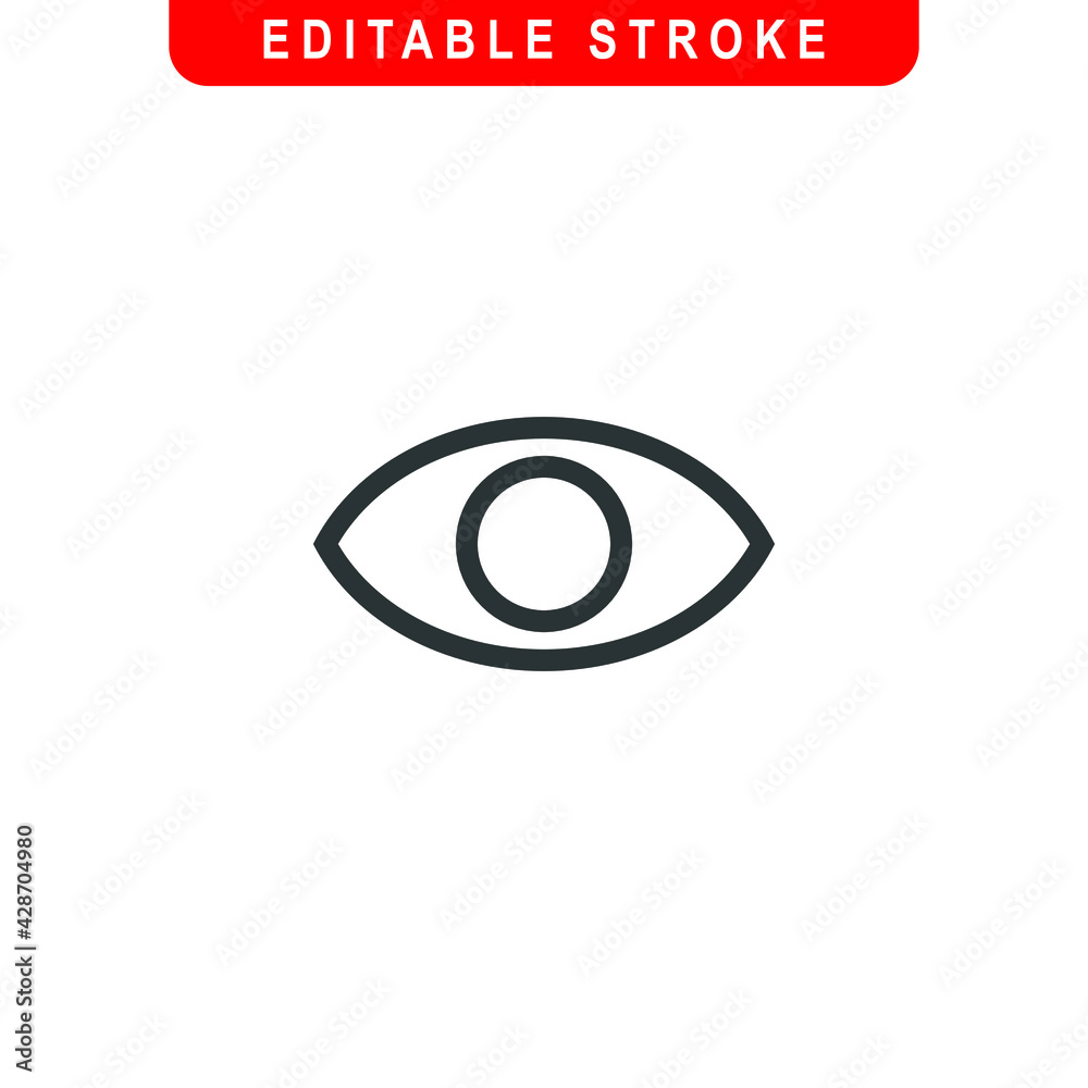Eye Outline Icon. Visible Line Art Logo. Vector Illustration. Isolated ...