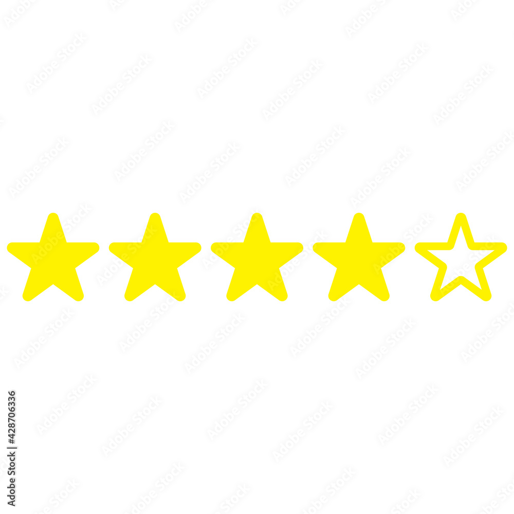 four stars rating icon vector Stock Vector | Adobe Stock