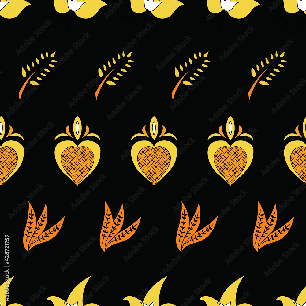 Vector black background Brittany celtic, Breton trational folklore ...